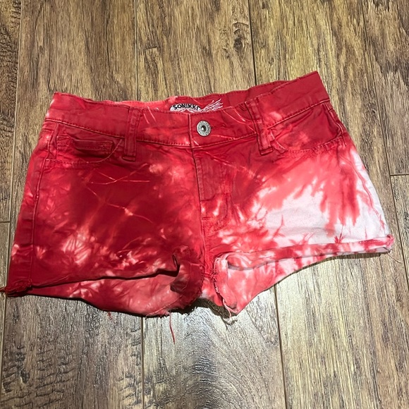 So Nikki | Bottoms | So Nikki Red Tie Dye Jean Shorts | Poshmark